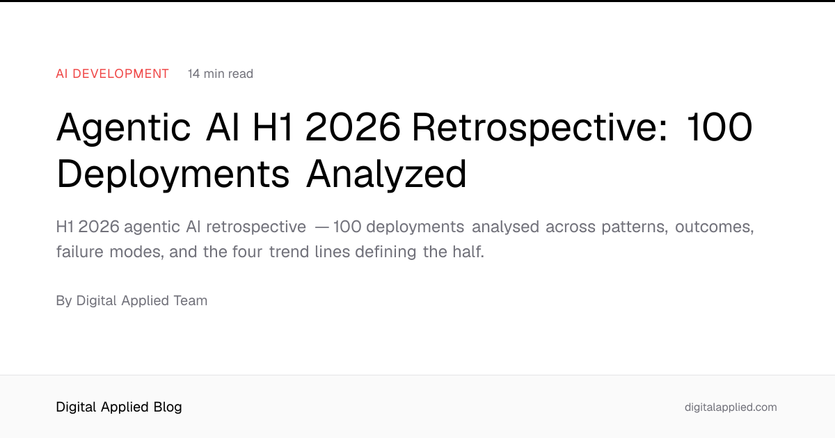 Agentic AI H1 2026 Retrospective: 100 Deployments Analyzed