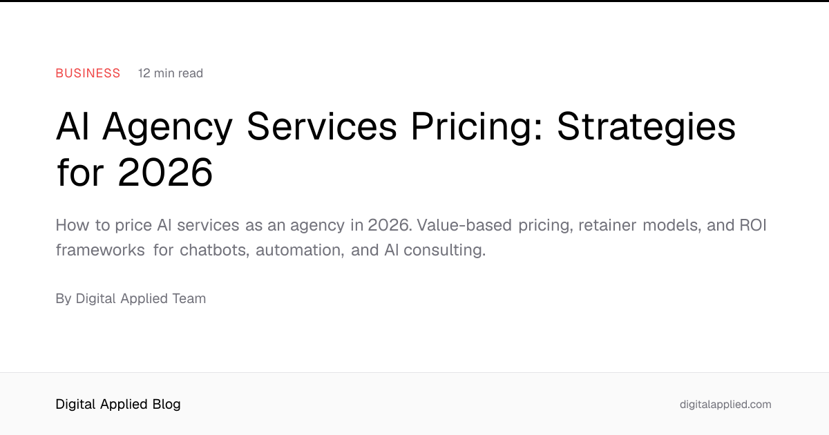 AI Agency Services Pricing: Strategies for 2026