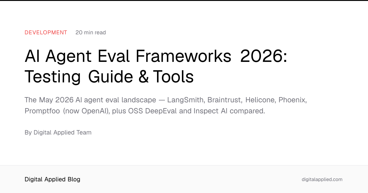 AI Agent Eval Frameworks 2026: Testing Guide & Tools