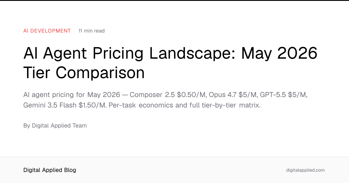 AI Agent Pricing Landscape: May 2026 Tier Comparison