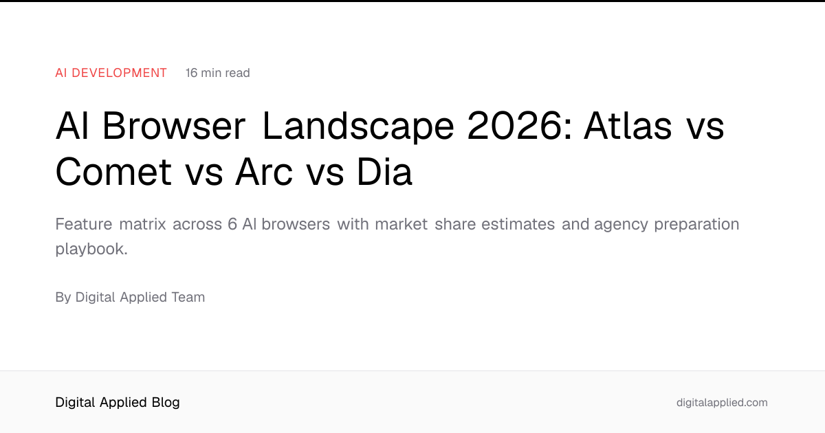 AI Browser Landscape 2026: Atlas vs Comet vs Arc vs Dia