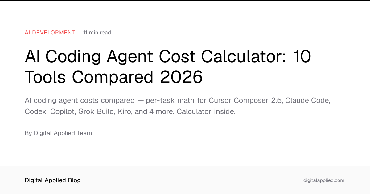 AI Coding Agent Cost Calculator: 10 Tools Compared 2026