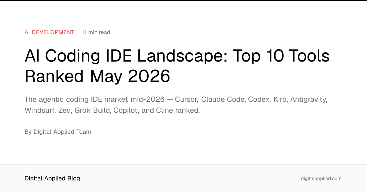 AI Coding IDE Landscape: Top 10 Tools Ranked May 2026