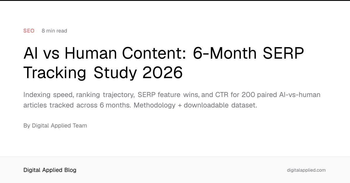 AI vs Human Content: 6-Month SERP Tracking Study 2026