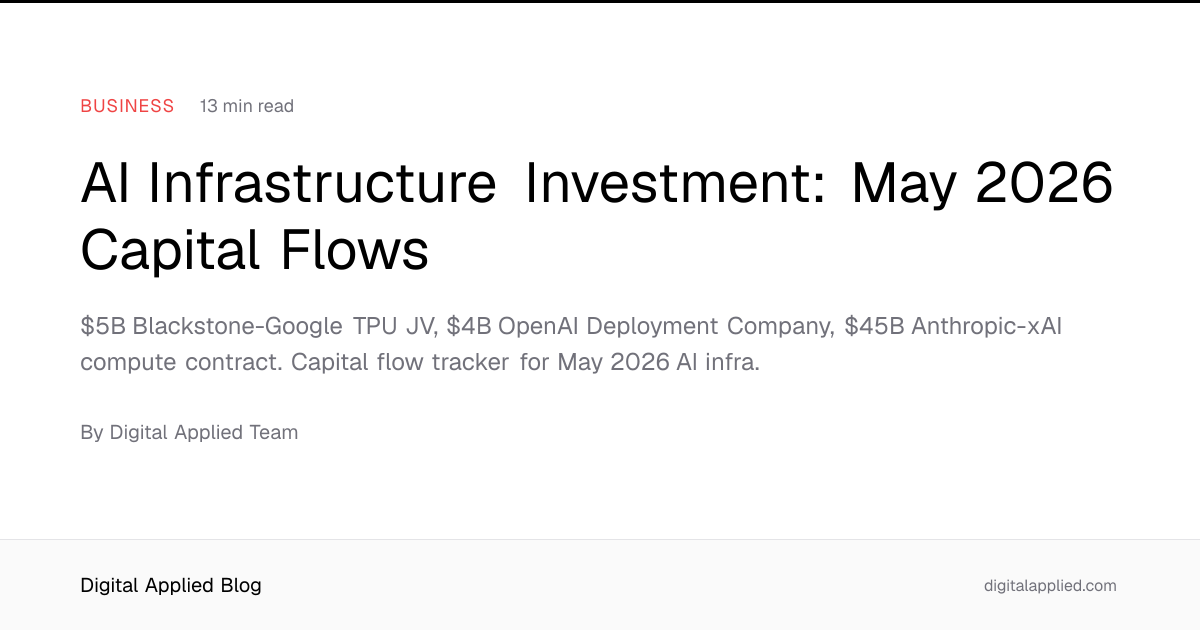 AI Infrastructure Investment: May 2026 Capital Flows