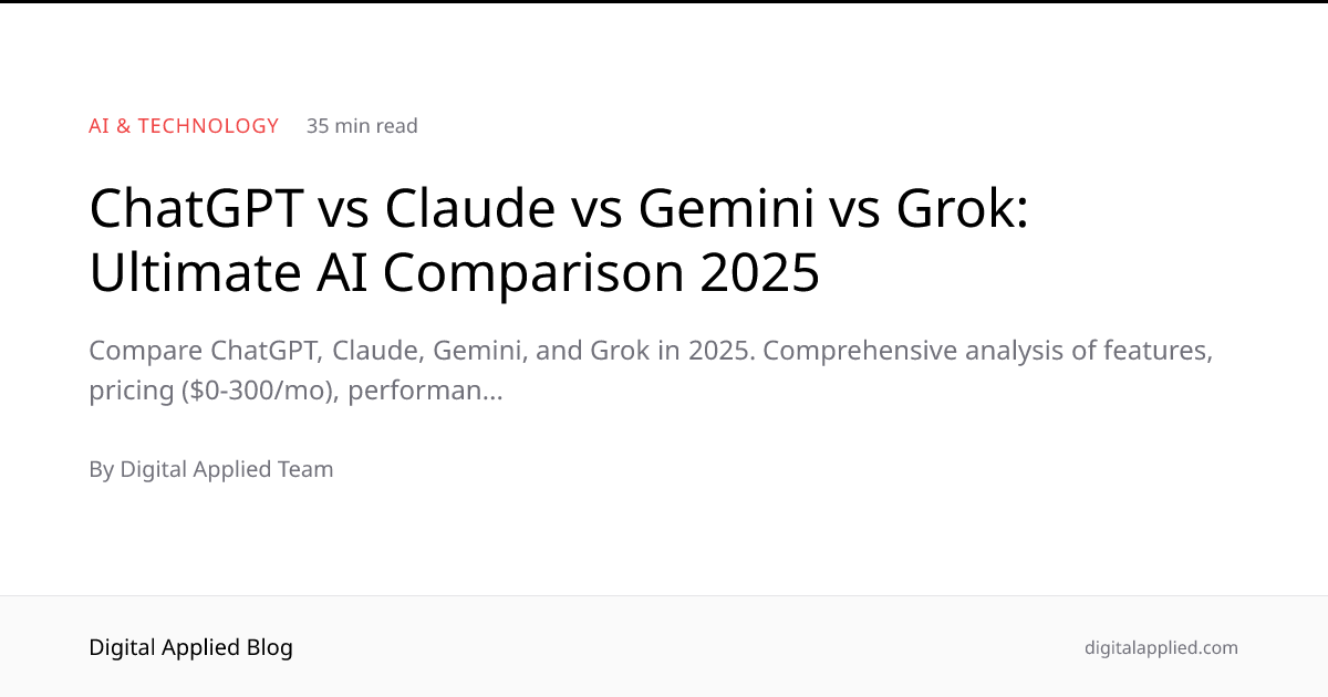 ChatGPT vs Claude vs Gemini vs Grok AI Comparison