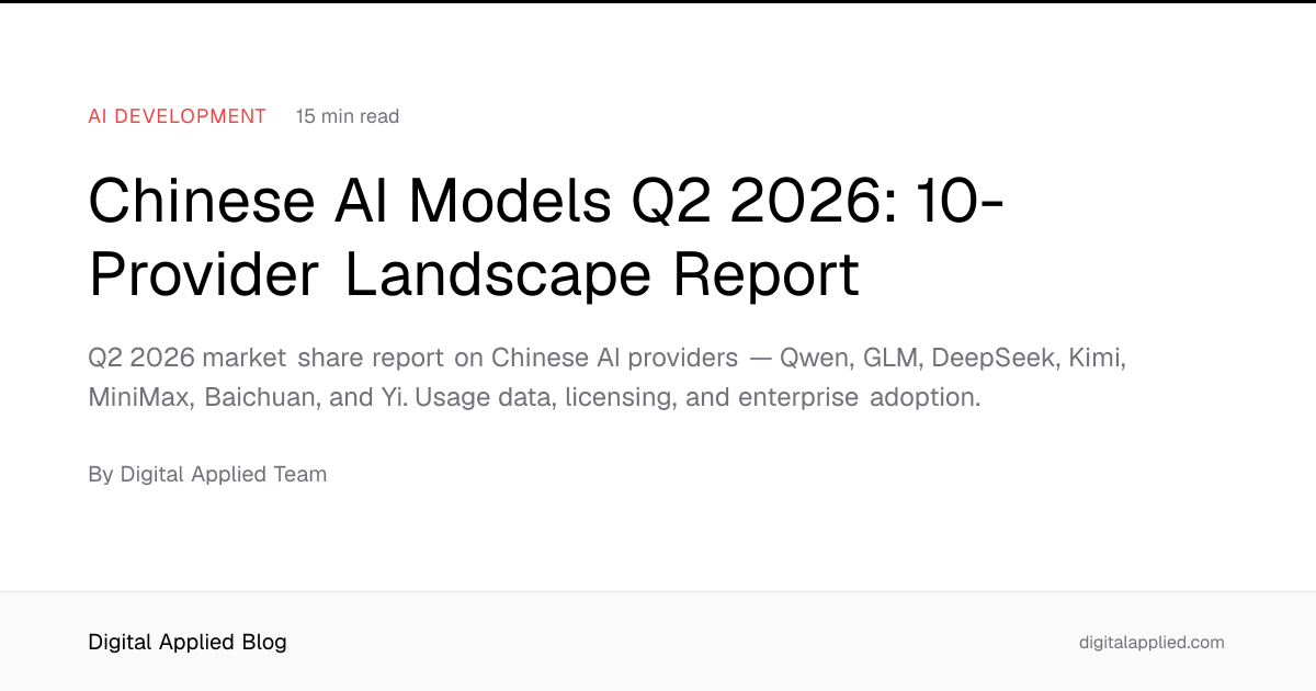 Chinese AI Models Q2 2026: 10-Provider Landscape Report