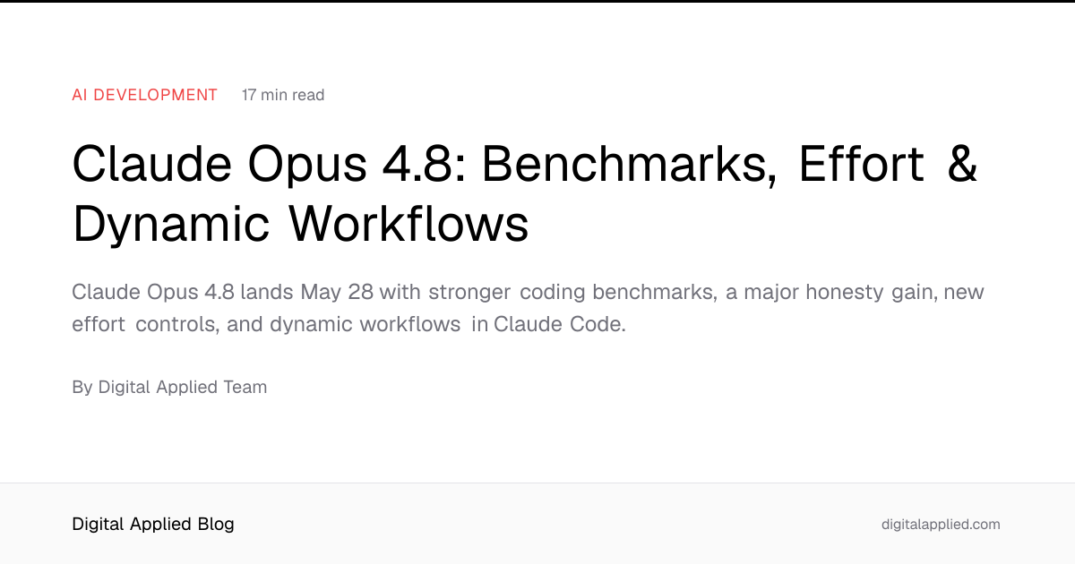 Claude Opus 4.8: Benchmarks, Effort & Dynamic Workflows