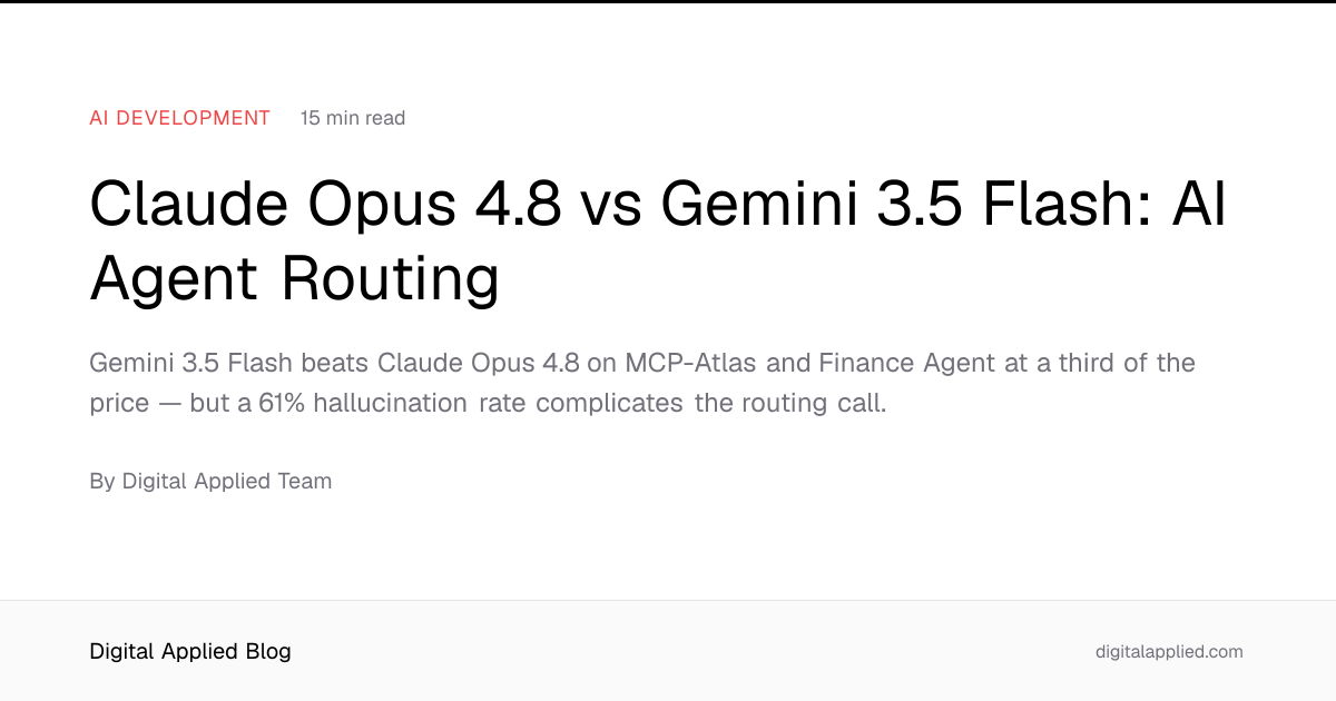 Claude Opus 4.8 vs Gemini 3.5 Flash: AI Agent Routing
