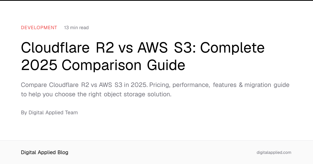 Cloudflare R2 vs AWS S3: Complete 2025 Comparison Guide