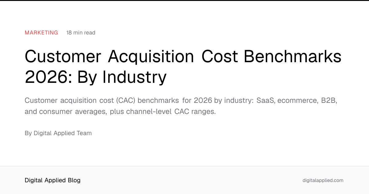 Customer Acquisition Cost Benchmarks 2026: By Industry