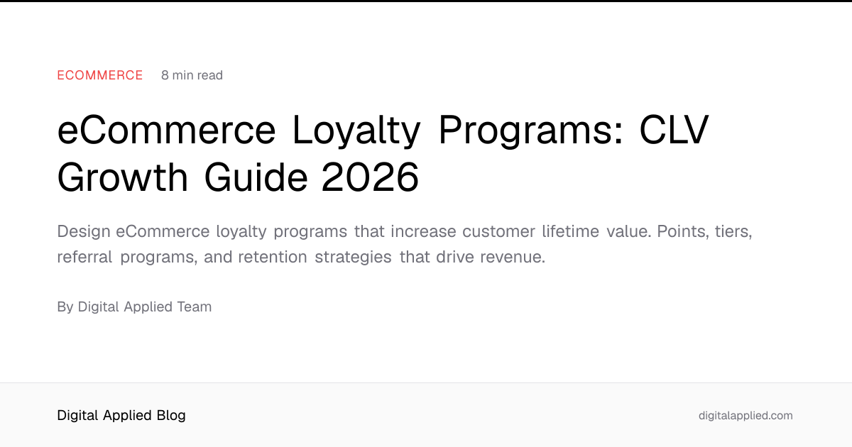 eCommerce Loyalty Programs: CLV Growth Guide 2026