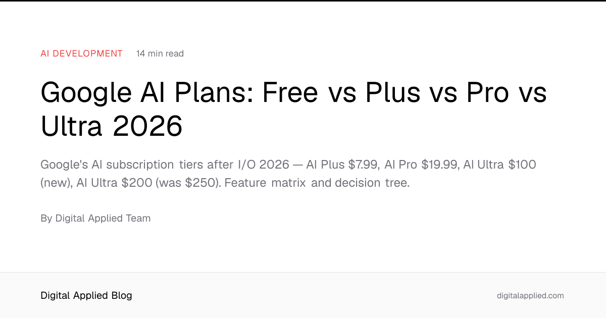 Google AI Plans: Free vs Plus vs Pro vs Ultra 2026