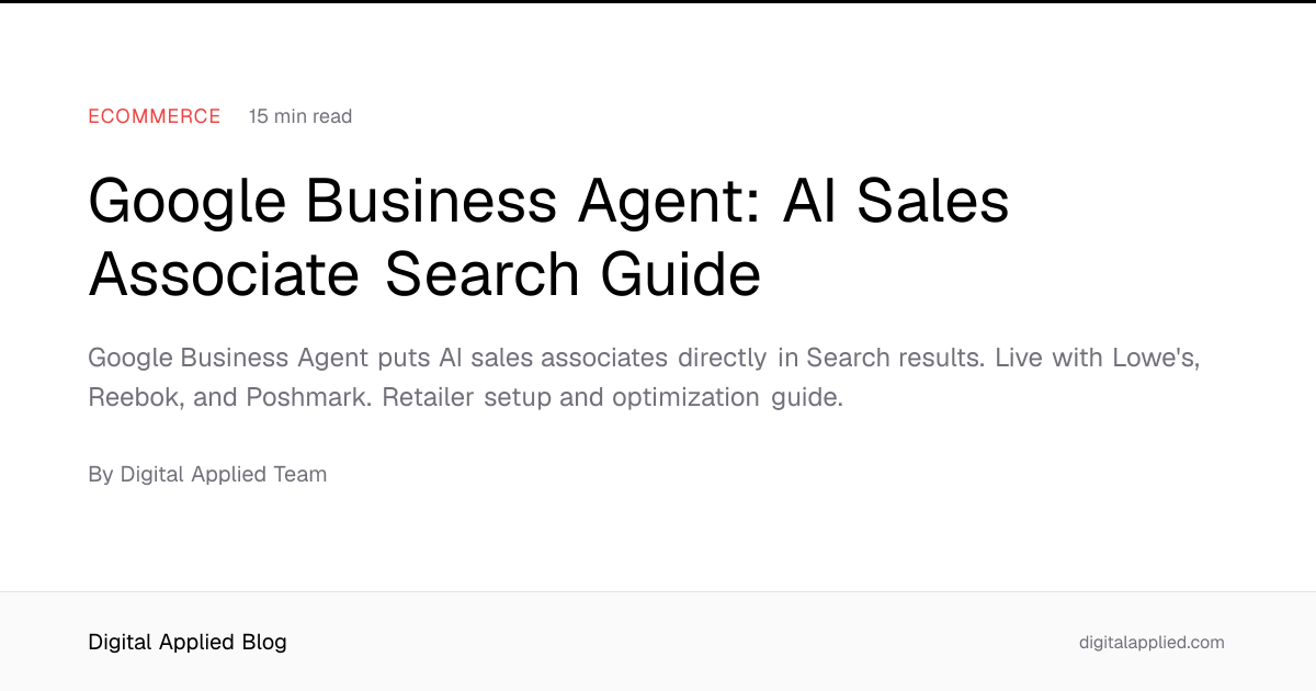Google Business Agent: AI Sales Associate Search Guide