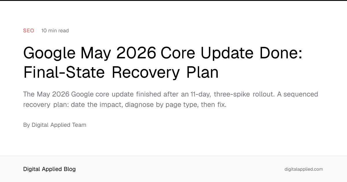 Google May 2026 Core Update Done: Final-State Recovery Plan