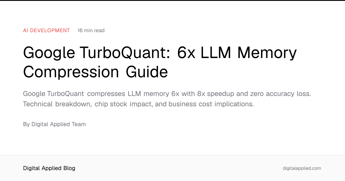 Google TurboQuant: 6x LLM Memory Compression Guide