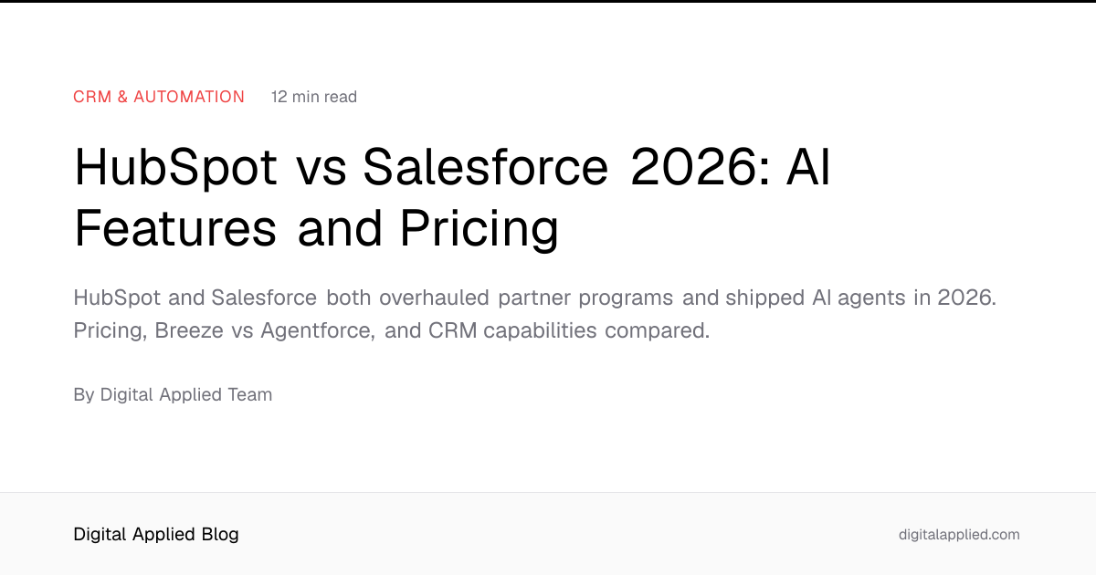 HubSpot vs Salesforce 2026: AI Features and Pricing