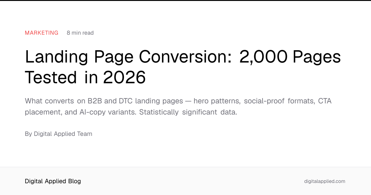 Landing Page Conversion: 2,000 Pages Tested in 2026