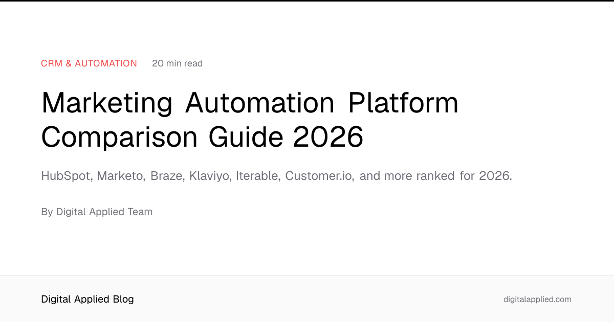 Marketing Automation Platform Comparison Guide 2026