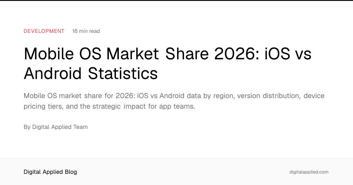 Mobile OS Market Share 2026: iOS vs Android Statistics