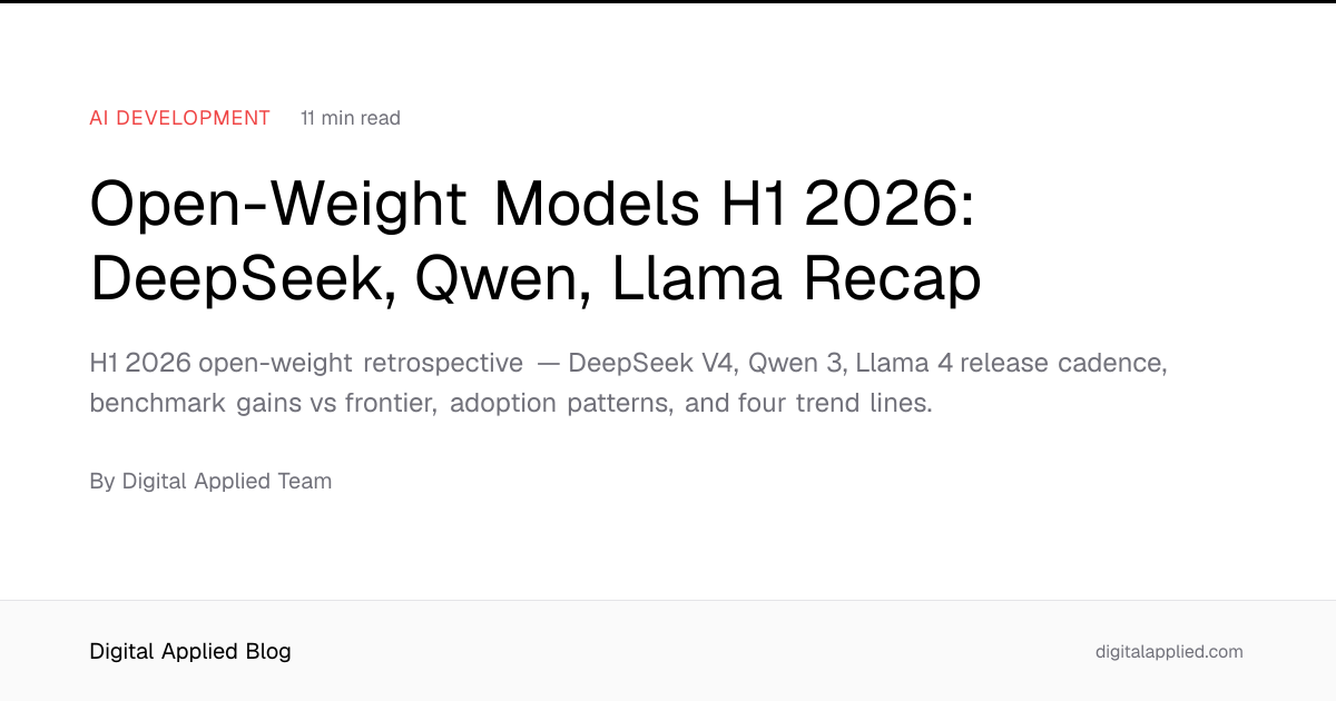 Open-Weight Models H1 2026: DeepSeek, Qwen, Llama Recap
