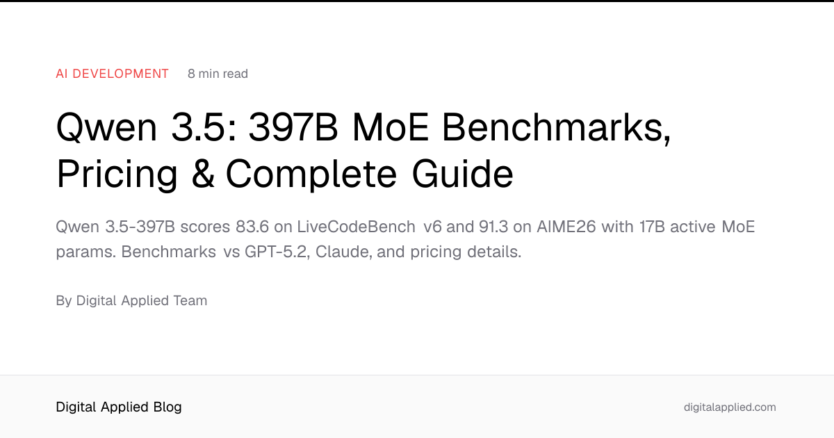 Qwen 3.5: 397B MoE Benchmarks, Pricing & Complete Guide