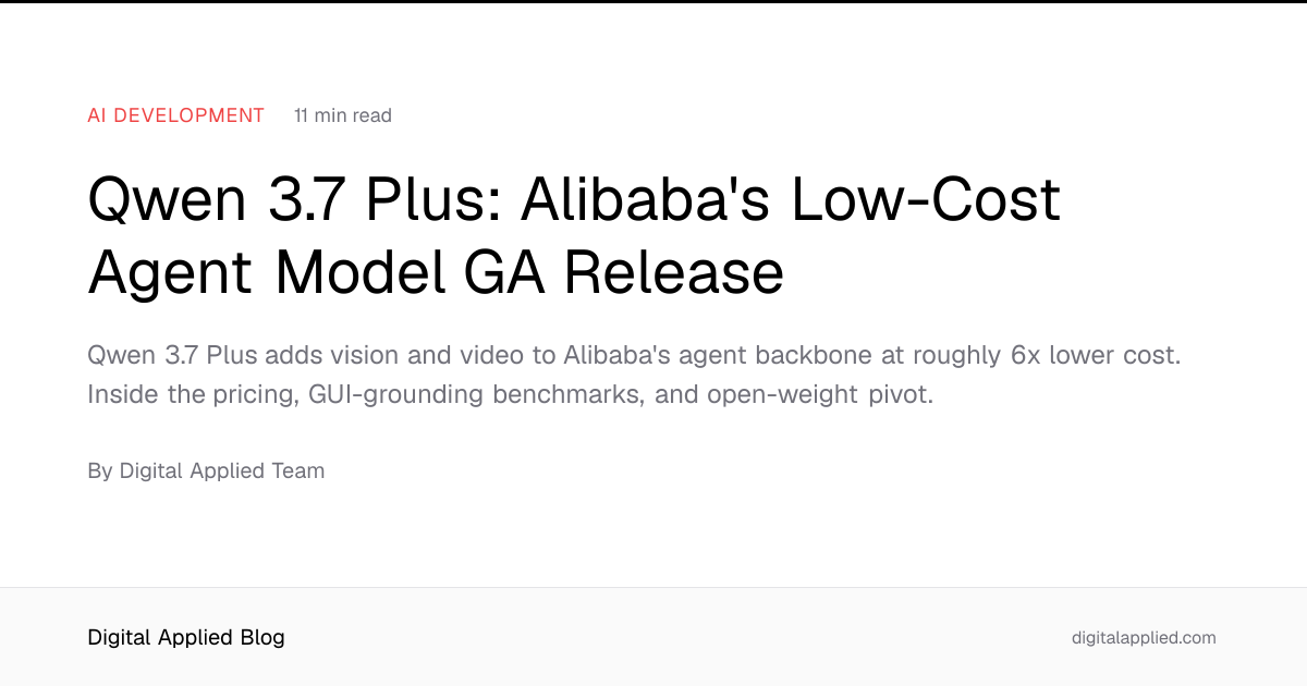 Qwen 3.7 Plus: Alibaba's Low-Cost Agent Model GA Release