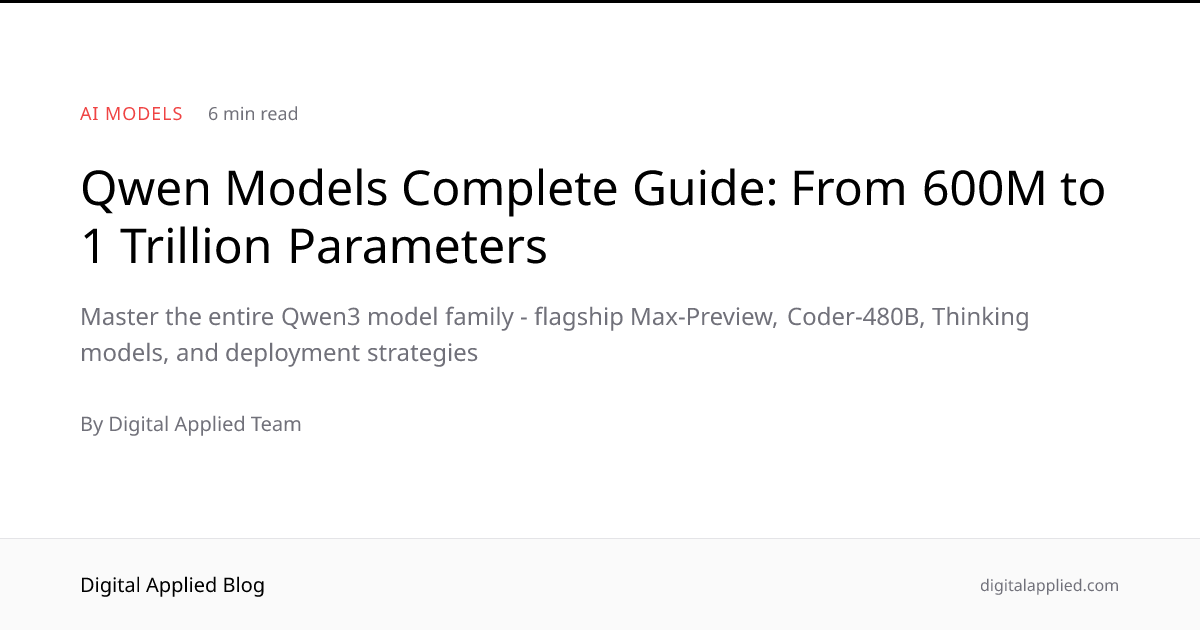 Qwen Models Guide: 600M to 1 Trillion Parameters