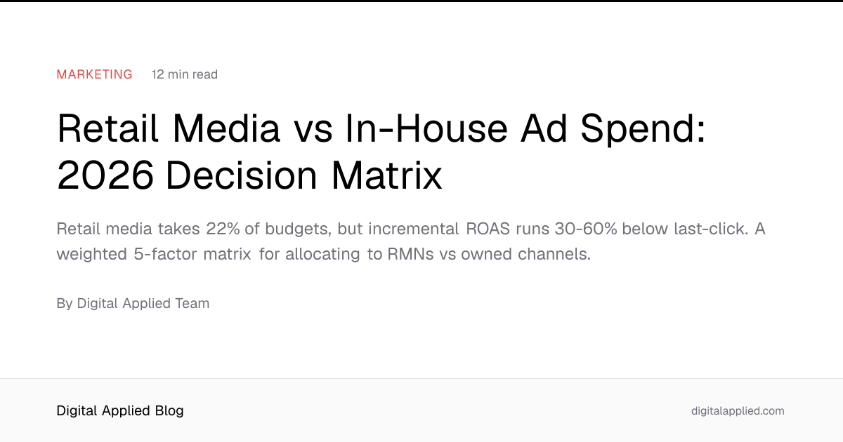 Retail Media vs In-House Ad Spend: 2026 Decision Matrix