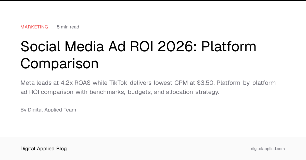 Social Media Ad ROI 2026: Platform Comparison