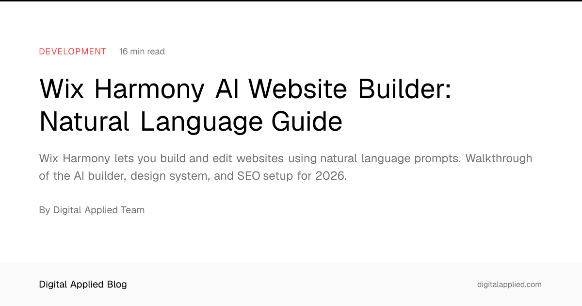 Wix Harmony AI Website Builder: Natural Language Guide