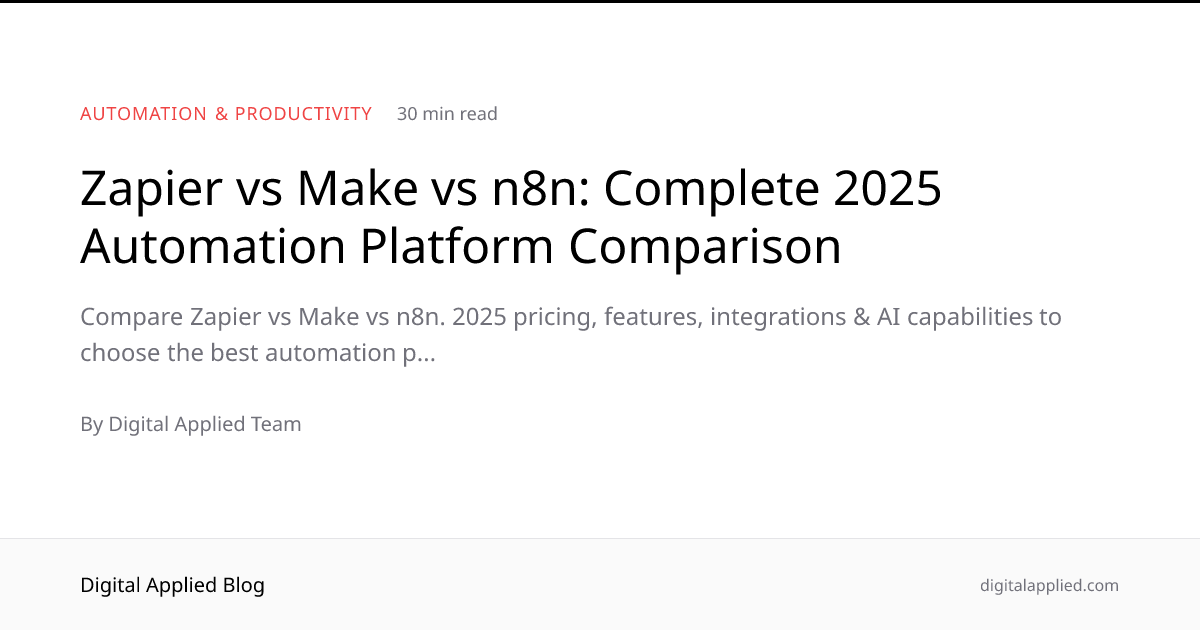 Zapier vs Make vs n8n: Automation Platform Guide